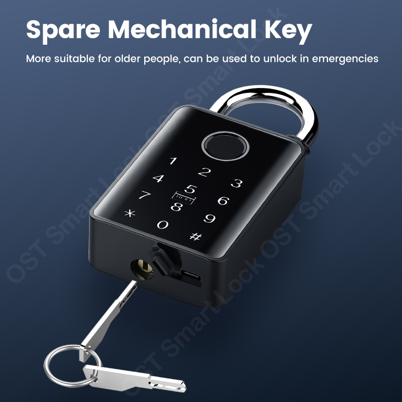 OUSHITE TUYA Waterproof Smart Padlock Heavy Duty Digital Fingerprint ...