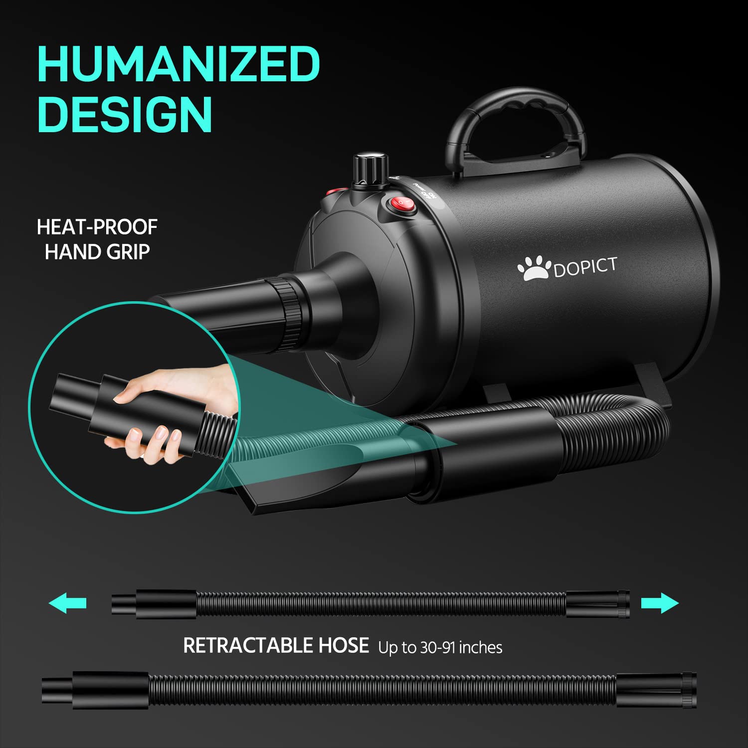 Pet Hair Dryer Dogs Pet Dog Cat Grooming Blower Warm Wind Secador Fast ...