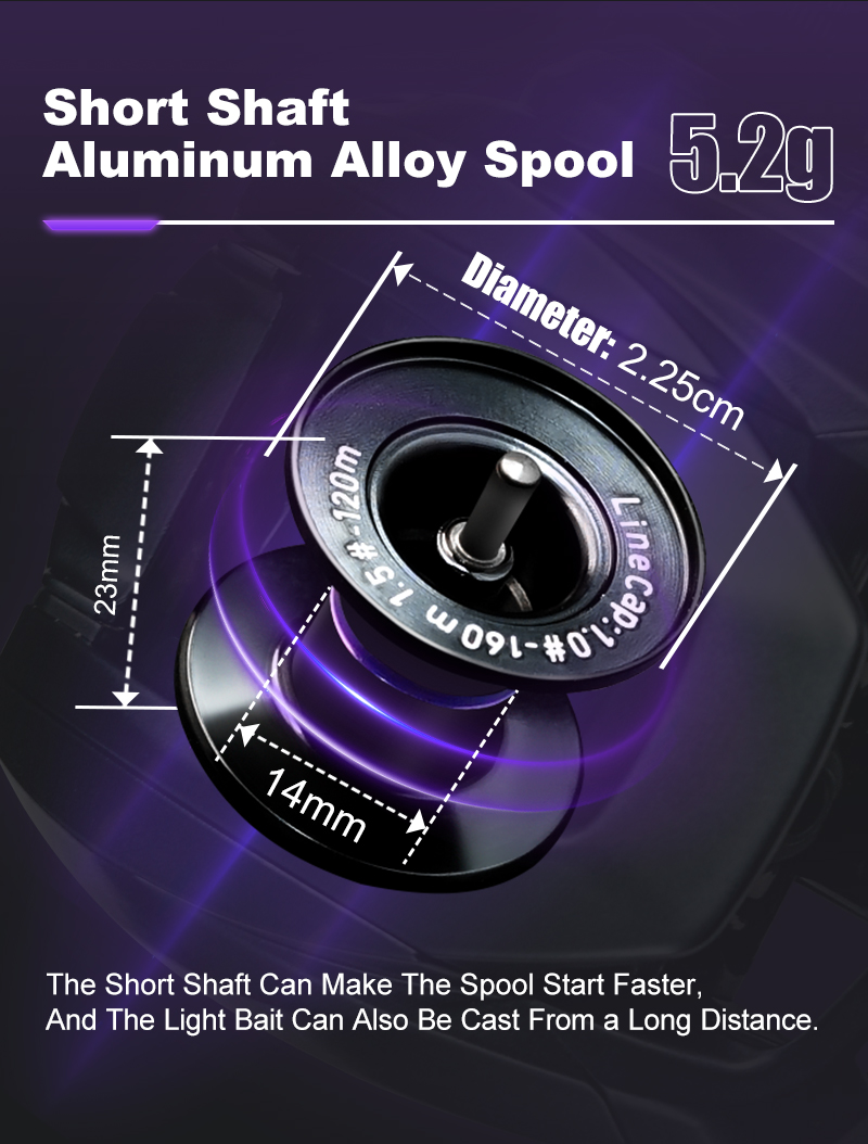 Seasir ZERO-VX 133g BFS Baitcasting Fishing Reel Ultralight 7.6:1 High Speed Gear Ratio 6+1BB ...