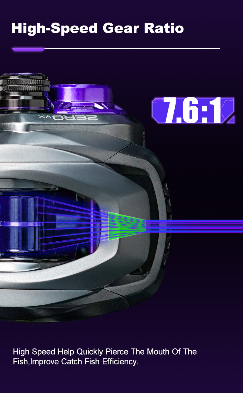 Seasir ZERO-VX 133g BFS Baitcasting Fishing Reel Ultralight 7.6:1 High Speed Gear Ratio 6+1BB ...