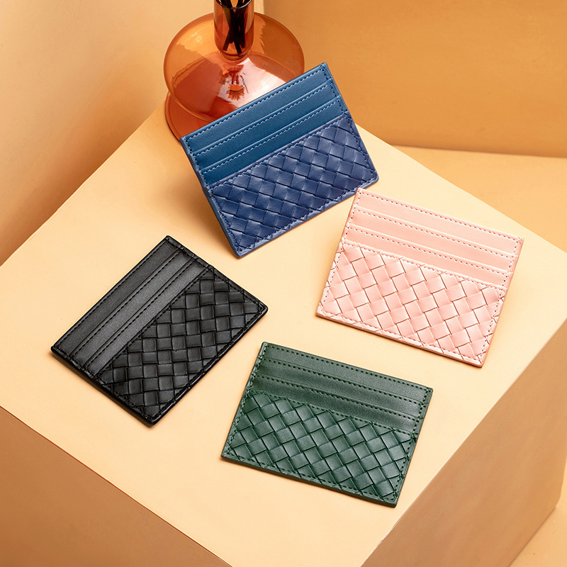 Portable ID Card Cover Double -sided Card Box Ultra -thin Woven Card ...