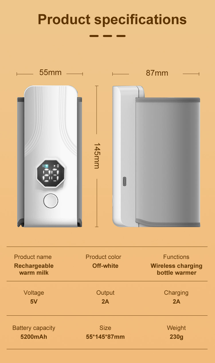 milk warmer Portable Warmer Bottle Milk LED Display Functions Baby ...