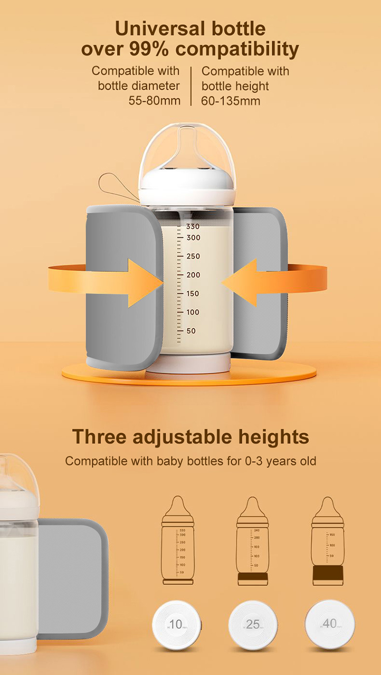 milk warmer Portable Warmer Bottle Milk LED Display Functions Baby ...