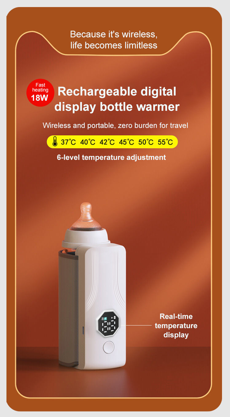 milk warmer Portable Warmer Bottle Milk LED Display Functions Baby ...