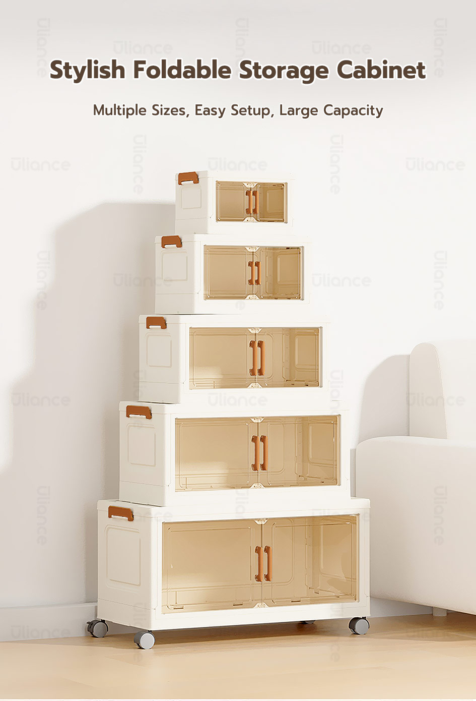 Uliance 40-60cm Plastic Folding Storage Cabinet Organizer Foldable Gap ...