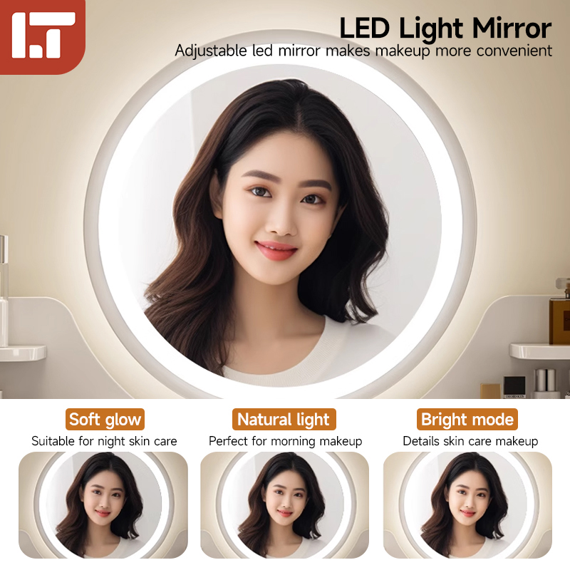 Meja Makeup Dressing Table with LED Mirror Makeup Table with Drawer and ...