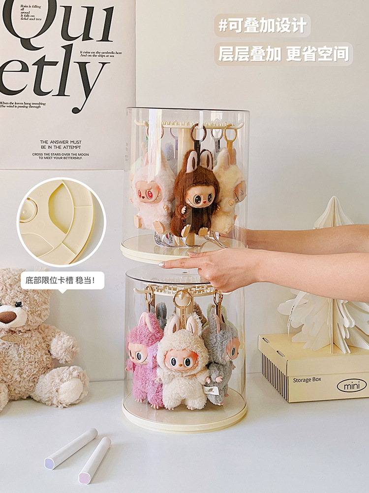 (Local Seller) 2Pcs Rotating Labubu Display Box Skull Panda SP Crybaby ...