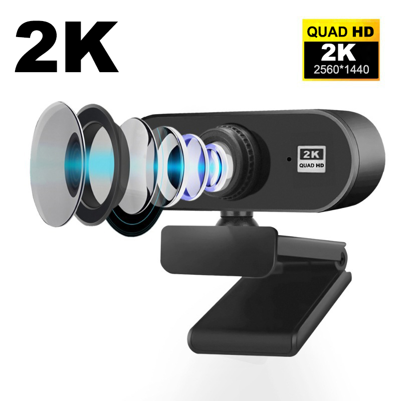 HD 2K QUAD Webcam USB Camera with Built in Microphone Suitable for Live ...