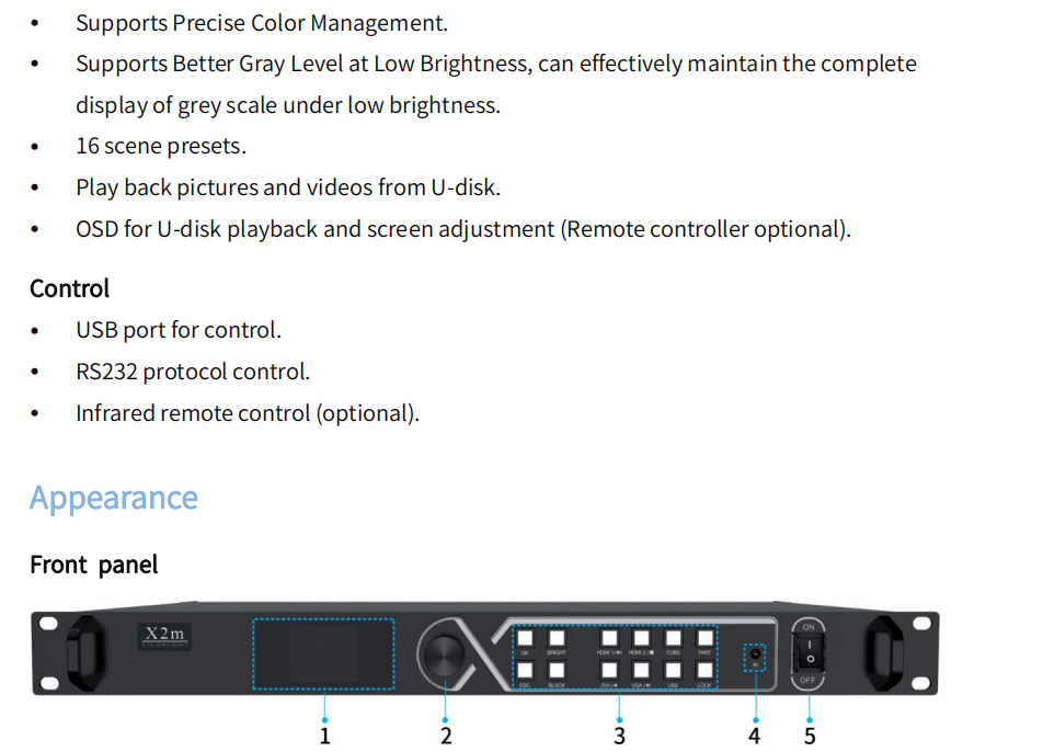 ColorLight X1 X2m X4m All-in-One LED Video Processor Full Color LED Screen Controller LED Panel ...
