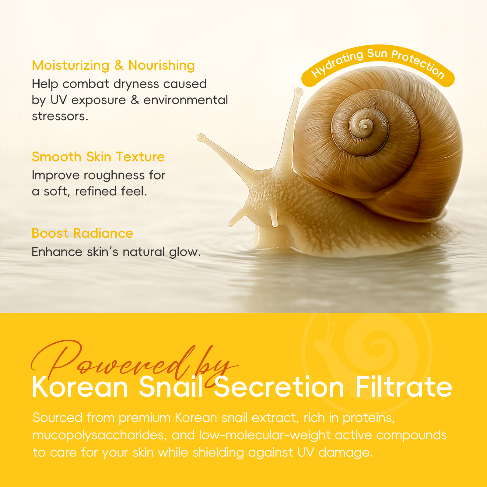 LAIKOU Korea Snail Sunscreen SPF50 PA+++ Non-Greasy Long-Lasting ...
