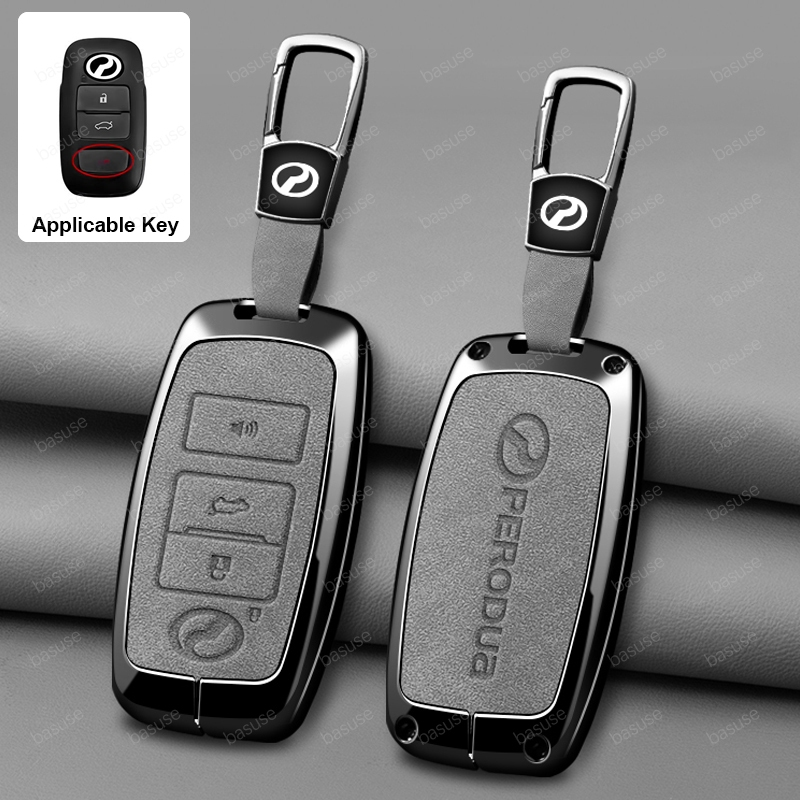 New Arrival Zinc Alloy+Leather Gel Car Key Cover for Perodua Ativa MYVI ...