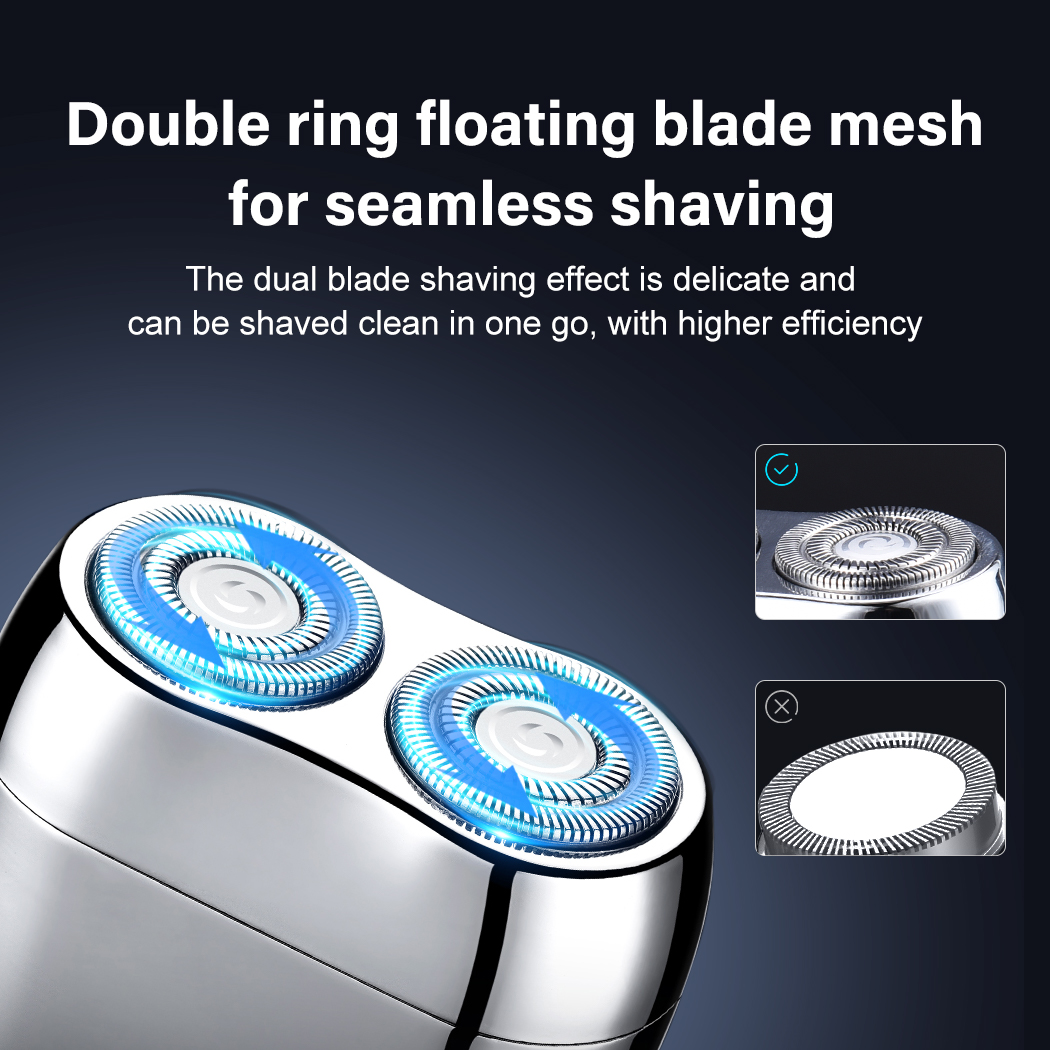 Ckeyin Mini Electric Shaver 2 Floating Heads Portable Rechargeable ...