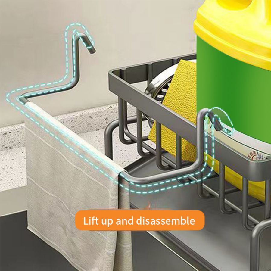 Multifunctional Sponge Rack Drainer Kitchen Shelf Sink Rag Dishwashing ...