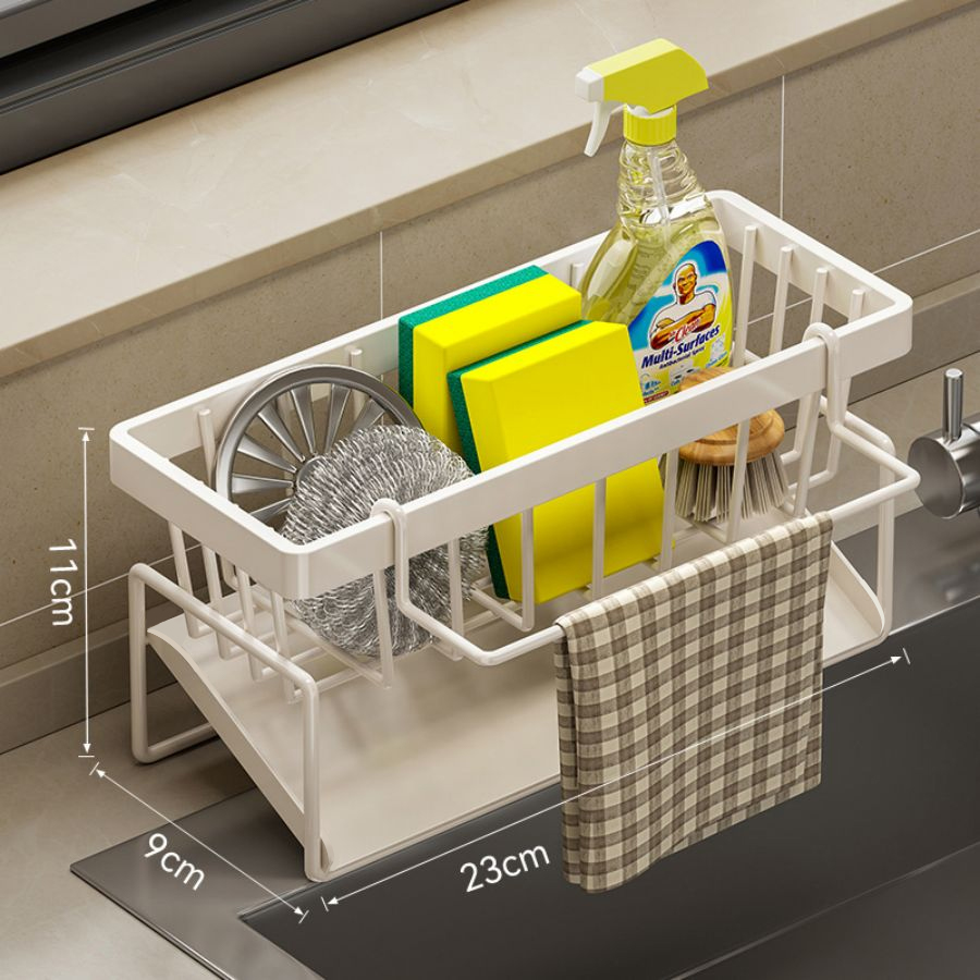 Multifunctional Sponge Rack Drainer Kitchen Shelf Sink Rag Dishwashing ...