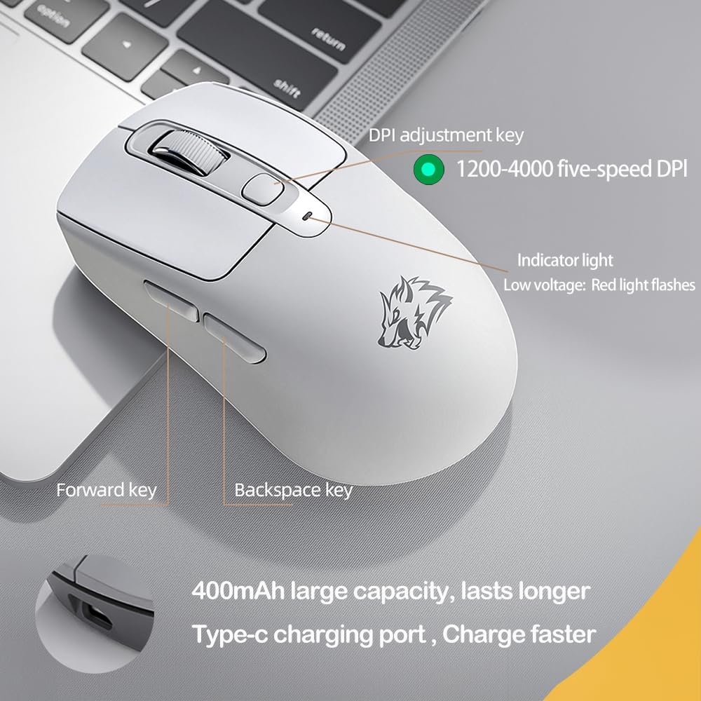 FREEWOLF A3 Wireless Mouse Lightweight Bluetooth 2.4G Dual-Mode Gaming ...