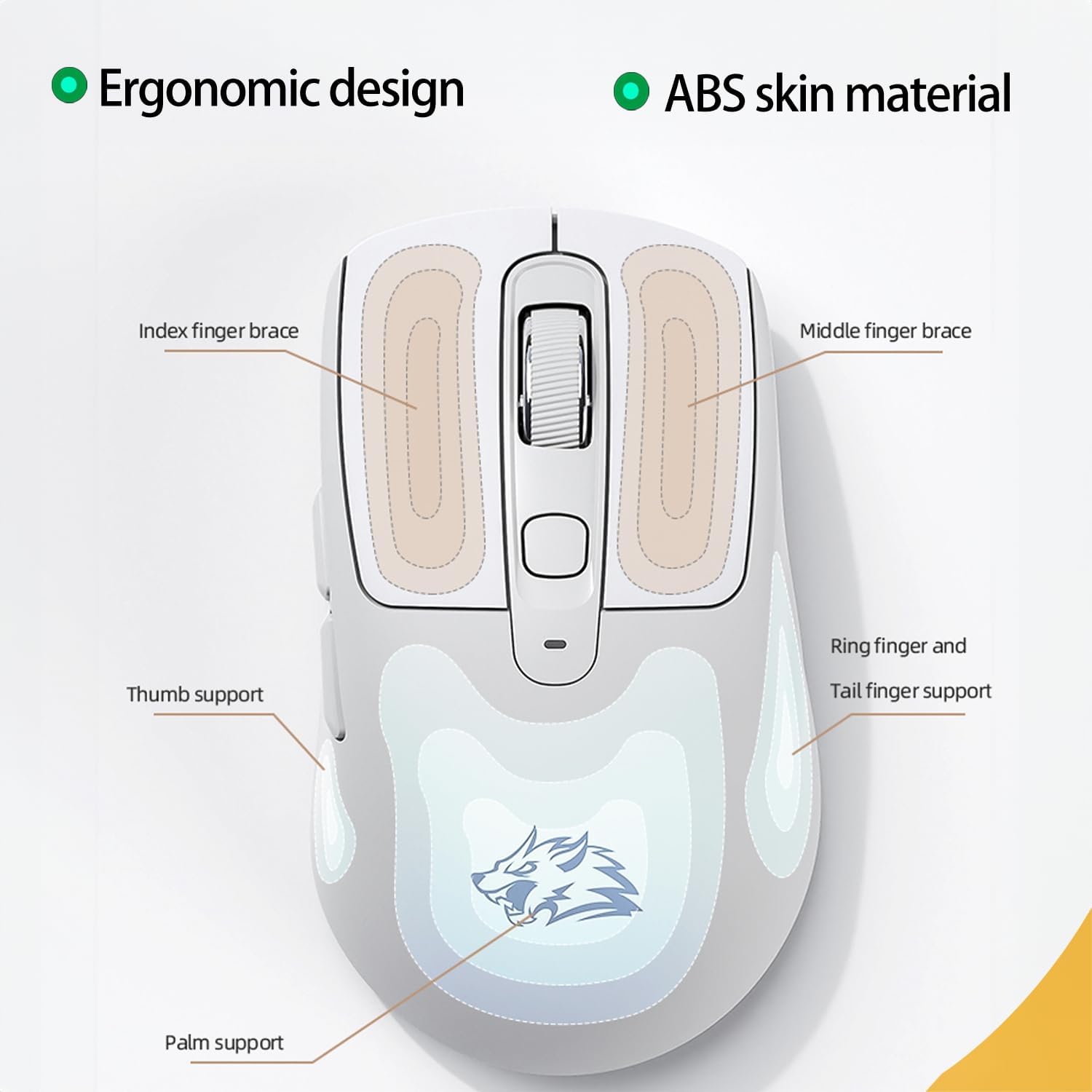 Free Wolf A3 Wireless Mouse Ergonomic Lightweight Bluetooth 2.4g Dual ...