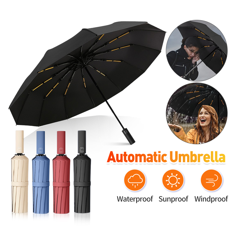 24 Bones Automatic UV Umbrella Foldable Umbrella Auto Open Close ...