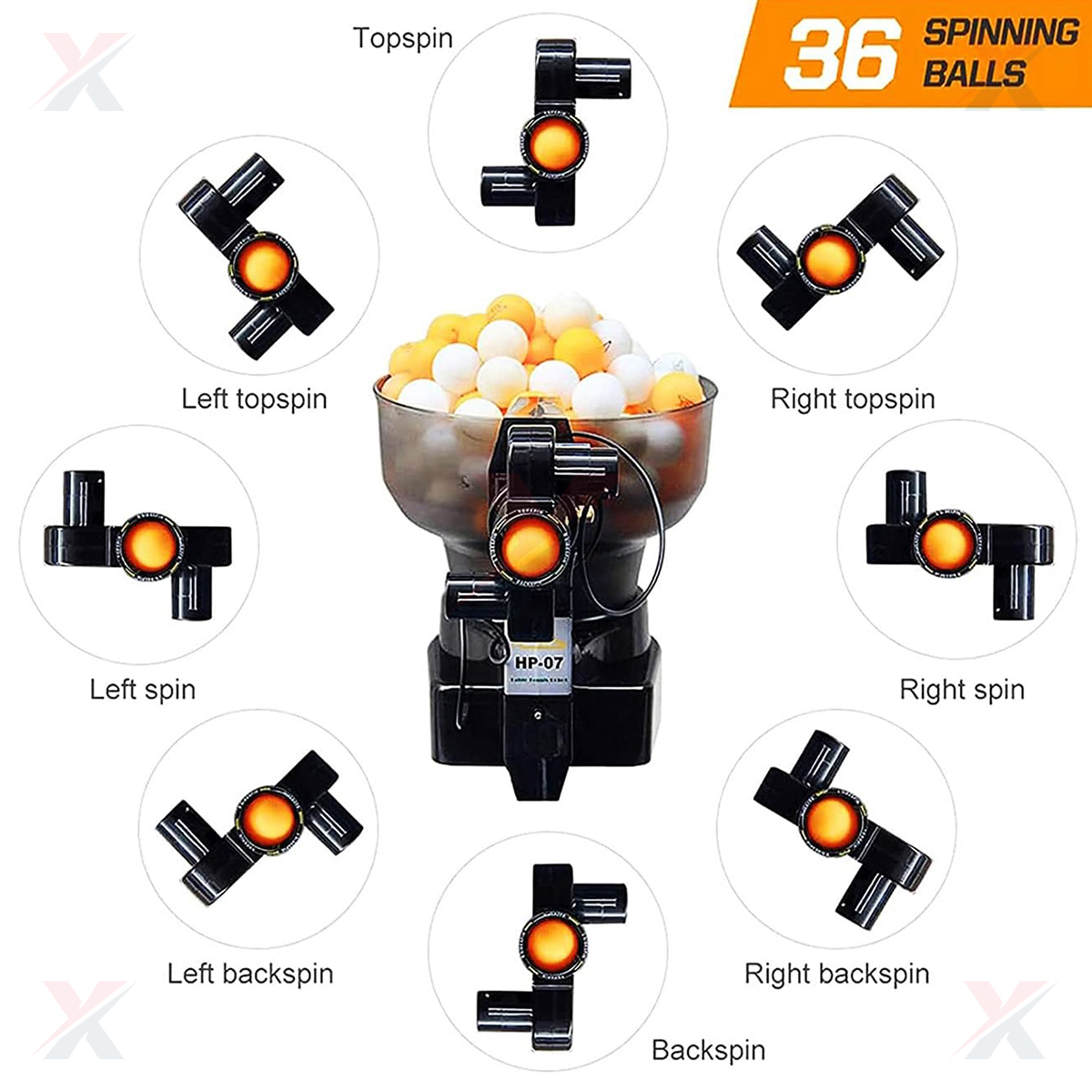 80 Balls Hp-07 Automatic Ping Pong Table Tennis Robots Ball Machine For ...