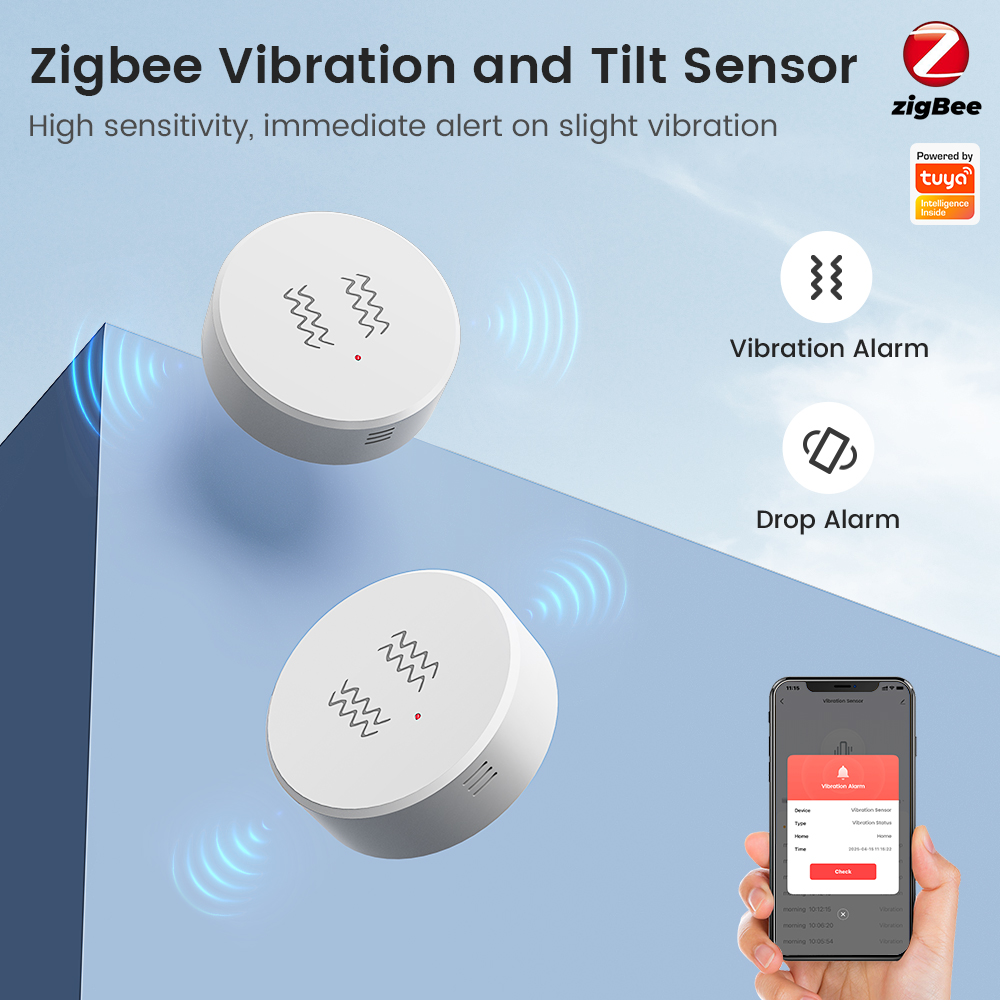 SMATRUL Tuya ZigBee Smart Vibration Sensor APP Notification Shock Alarm ...