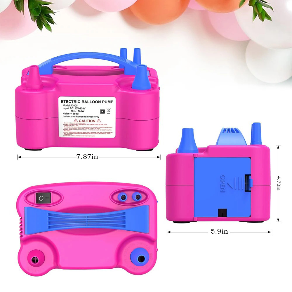 110V AC Electric Balloon Inflator Double Hole Inflatable Air Ballon ...
