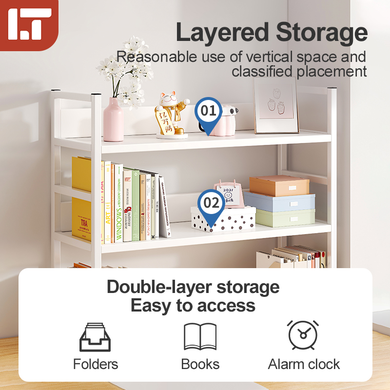 Desk Organizer 3 Layer Desktop Storage Shelf Rak Meja Office Table ...