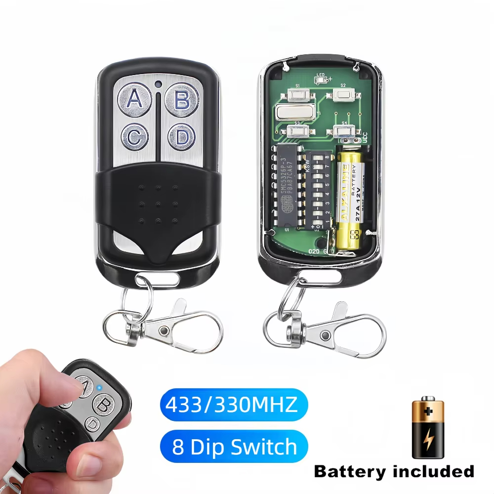 New Universal 4-Button Garage Door Opener Remote Metal Push Lock-Unlock ...