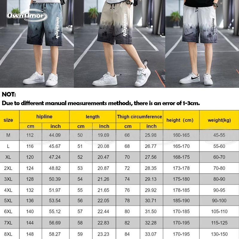 Men Sport Loose Fit Ice Silk Shorts Pants Plus Size M-8XL | Shopee Malaysia
