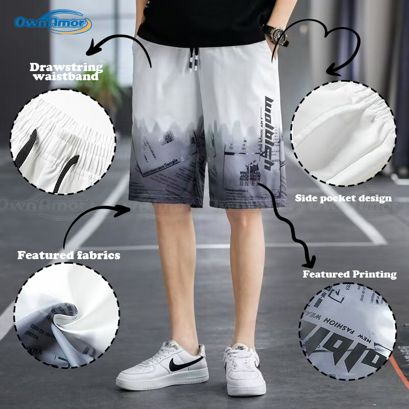 Men Sport Loose Fit Ice Silk Shorts Pants Plus Size M-8XL | Shopee Malaysia