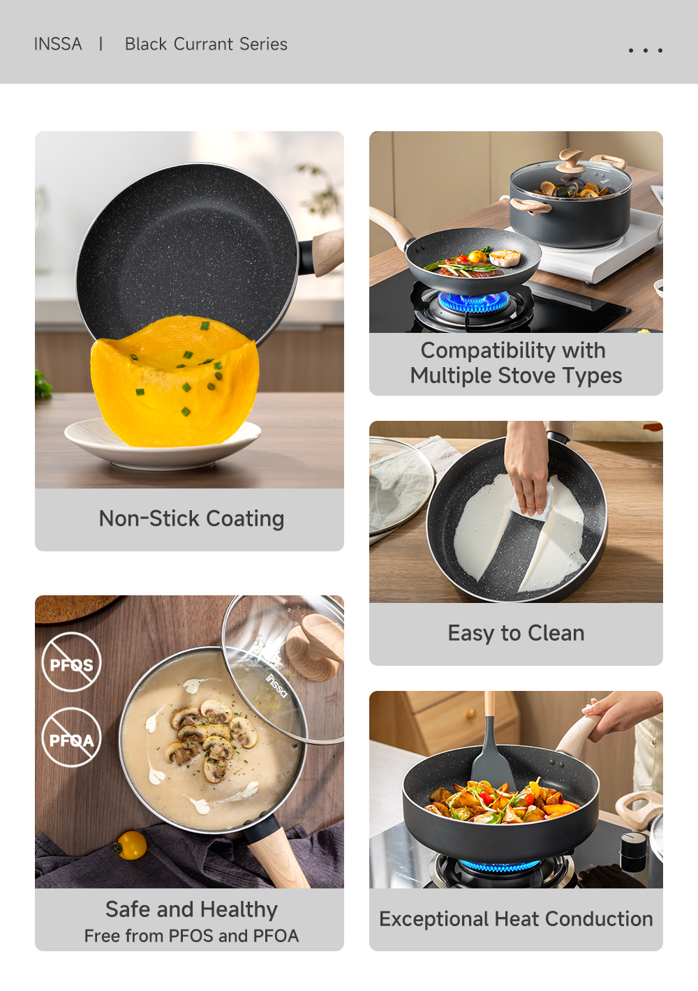 Simplus Inssa 7pcs Cookware Set丨Frying Pan Stockpot Wok Saucepan丨PFOA ...