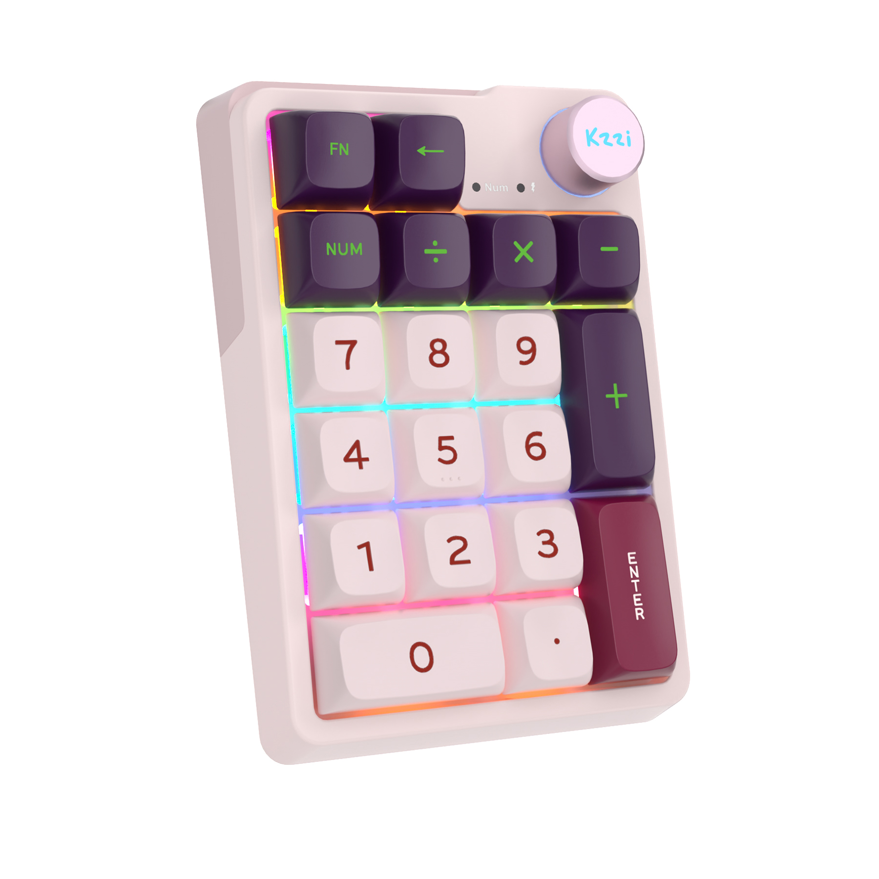 KZZI K20 20 Key Gasket Structure With Toggle Knob RGB Keypad Financial keyboard Office Keyboard ...