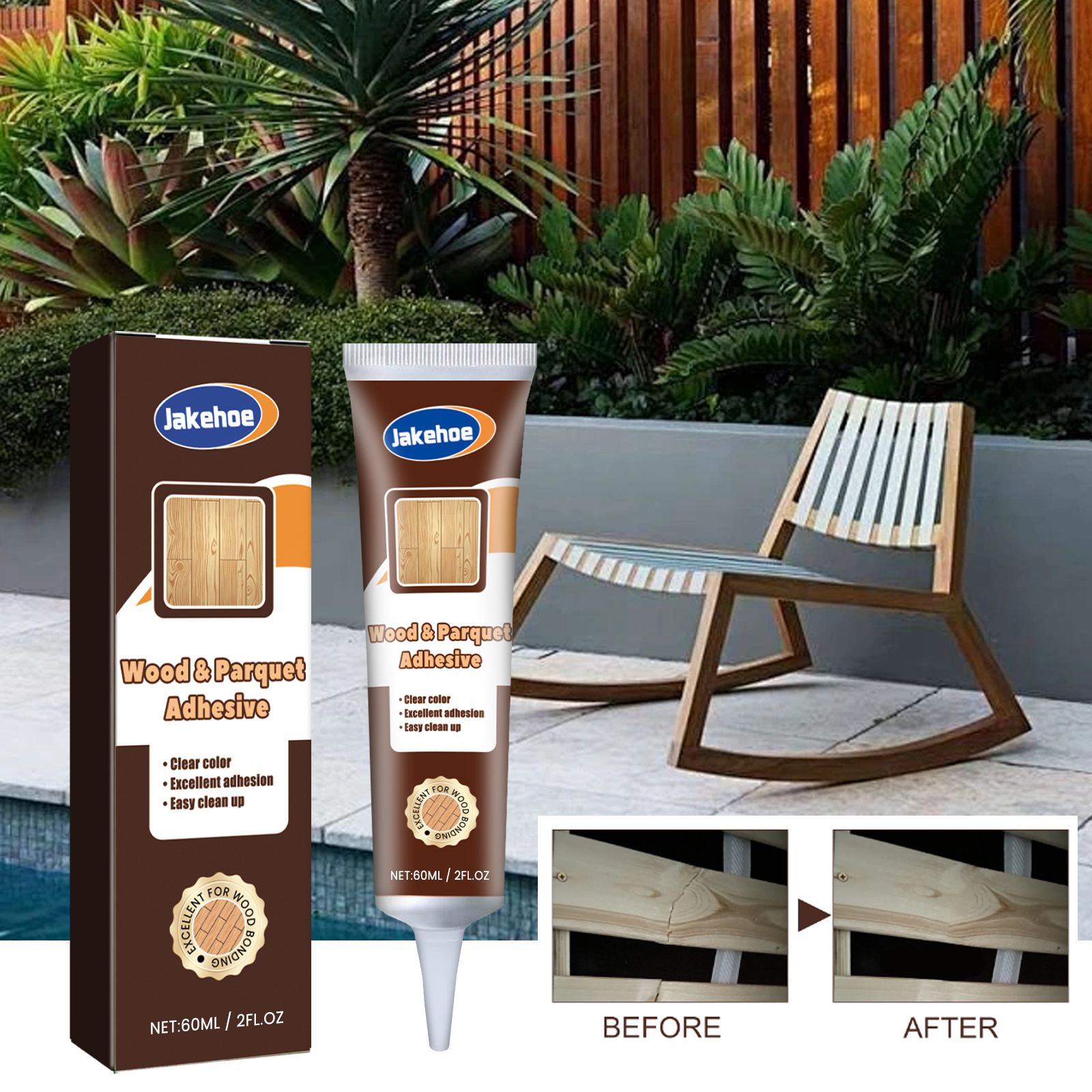 Jakehoe wood adhesive wooden furniture floor tables and chairs crack ...
