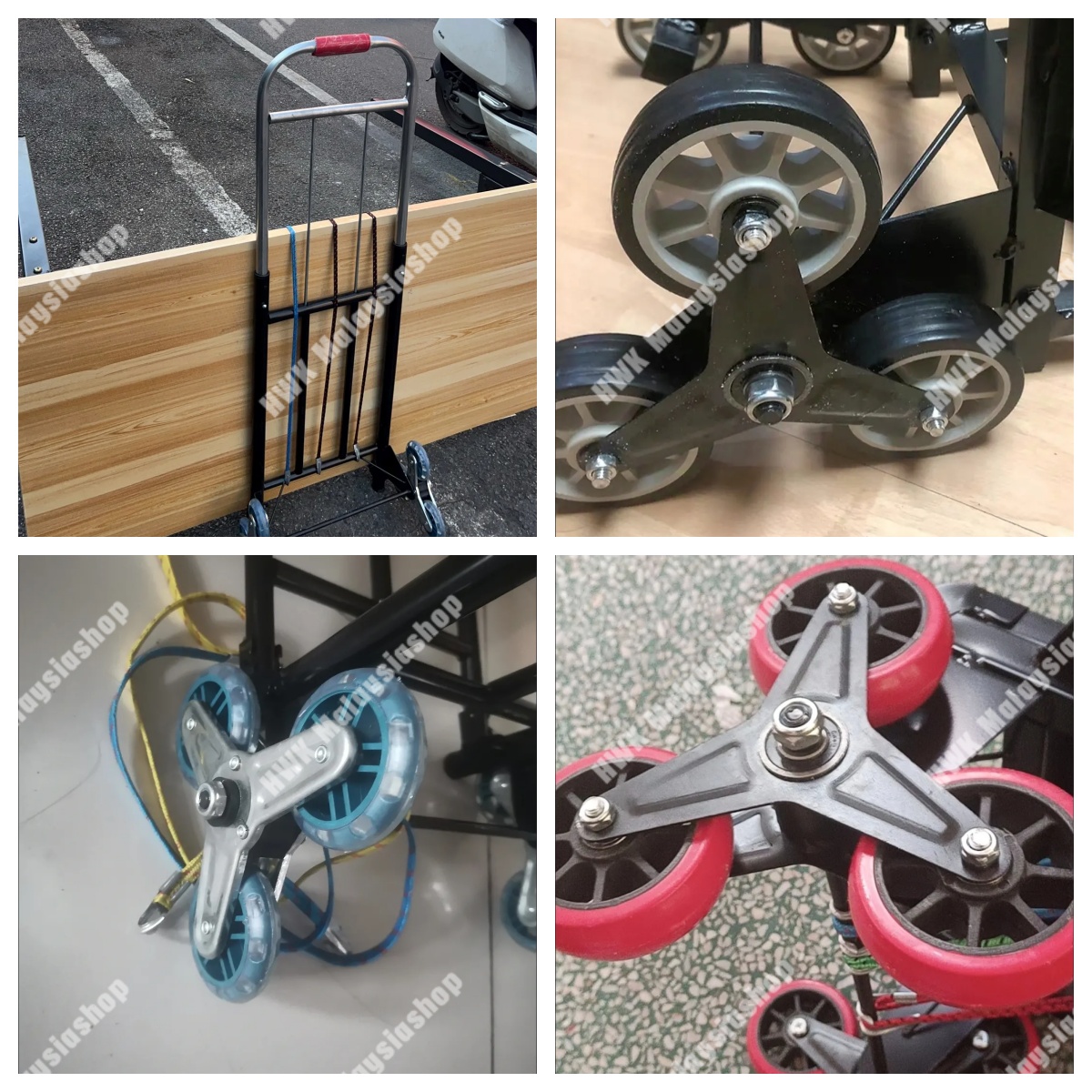 Portable Extendable Hand Truck Troli Multipurpose Silent Rubber 2/6 ...