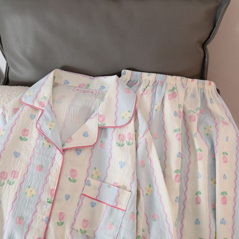 Cute Cartoon Cloud Cotton Pyjamas Women New Autumn Sleepwear Woman Set ...