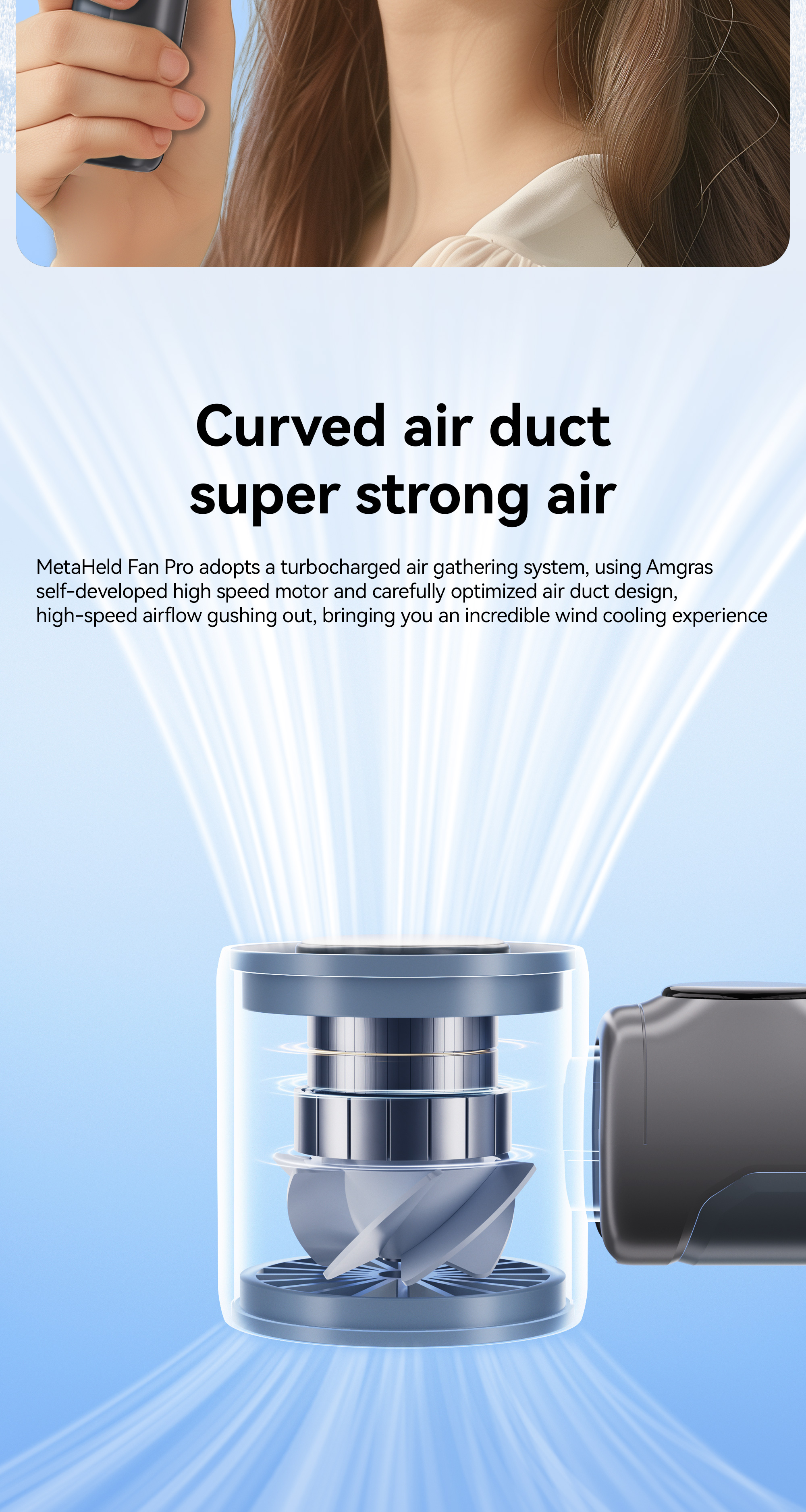 Portable Turbo Fan High Speed kipas mini fan cooler 100 Level Adjustment LED Display 20H 6000mAh ...