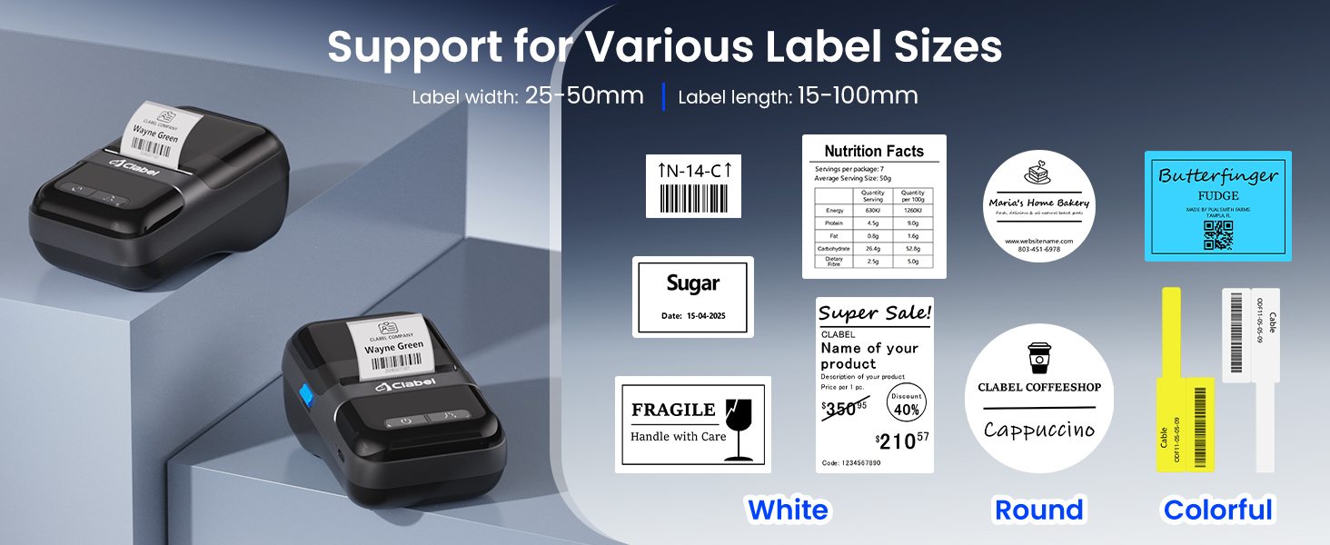 CLABEL 220B Label Printer Portable, Mini Printer Bluetooth, Label Maker ...