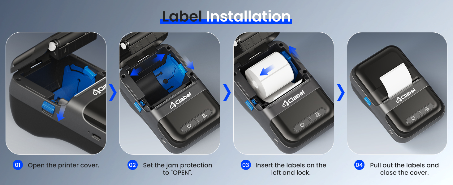 CLABEL 220B Label Printer Portable, Mini Printer Bluetooth, Label Maker ...