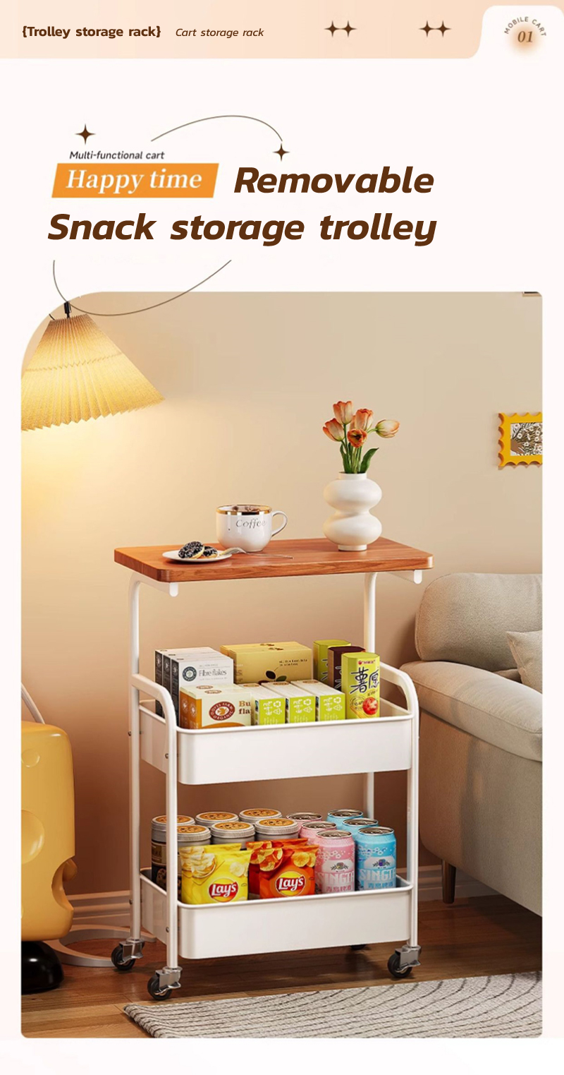 3-Story Household Storage With Wheeled Handcart Room Kitchen ...