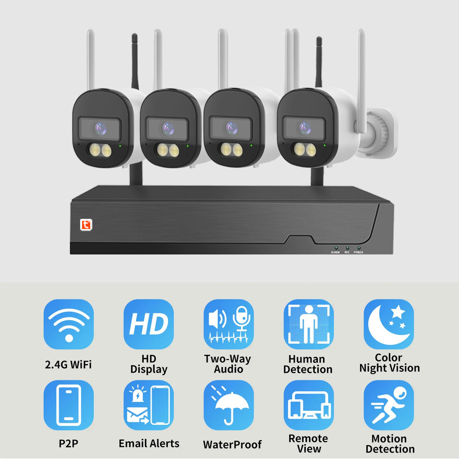 3MP Tuya NVR Kits IP WiFi Security System 2 Way Audio Smart Life ...