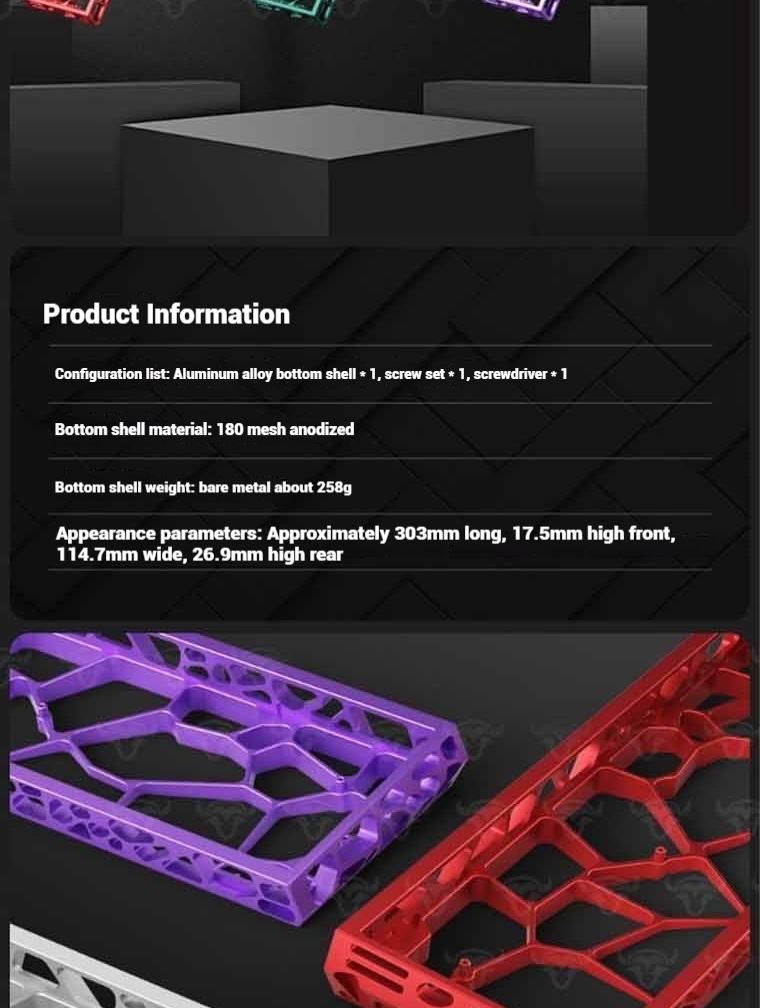 Black Iron Bull H60 hollow aluminum alloy anode keyboard kit is ...