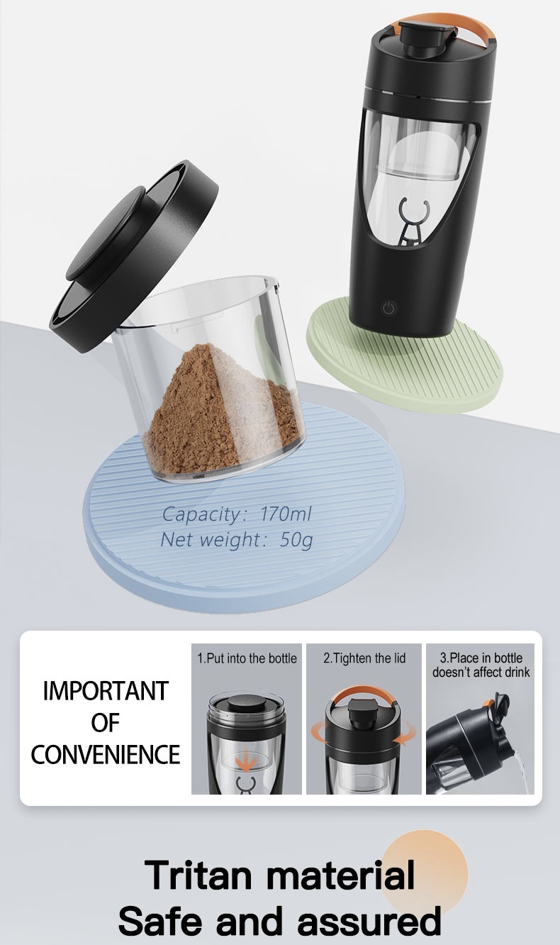 【New 4th Generation】Electric Shaker Cup Automatic Protein Powder ...
