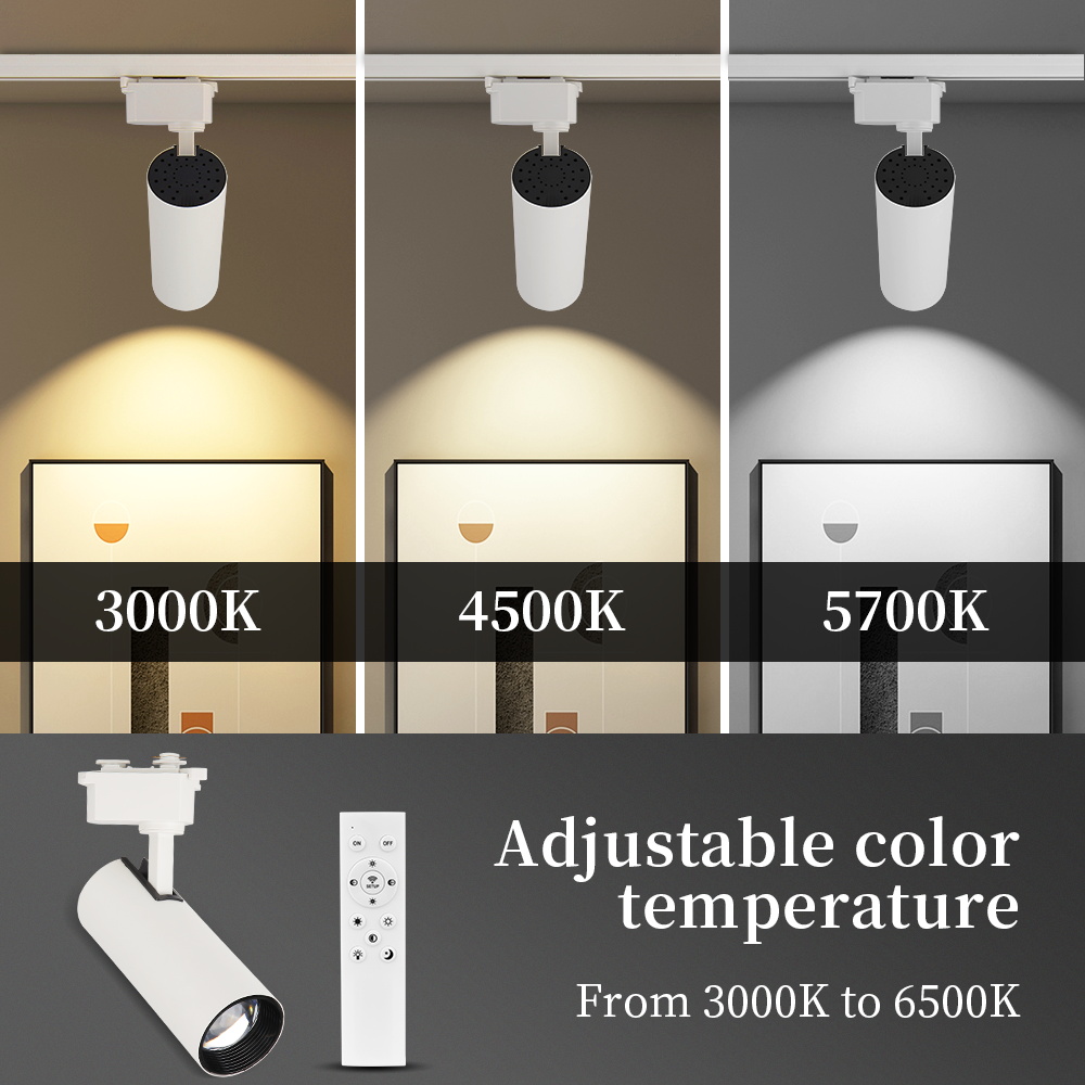 Track Light Dimmable 20W Stepless Dimming Tri Colour Led Rail Light ...