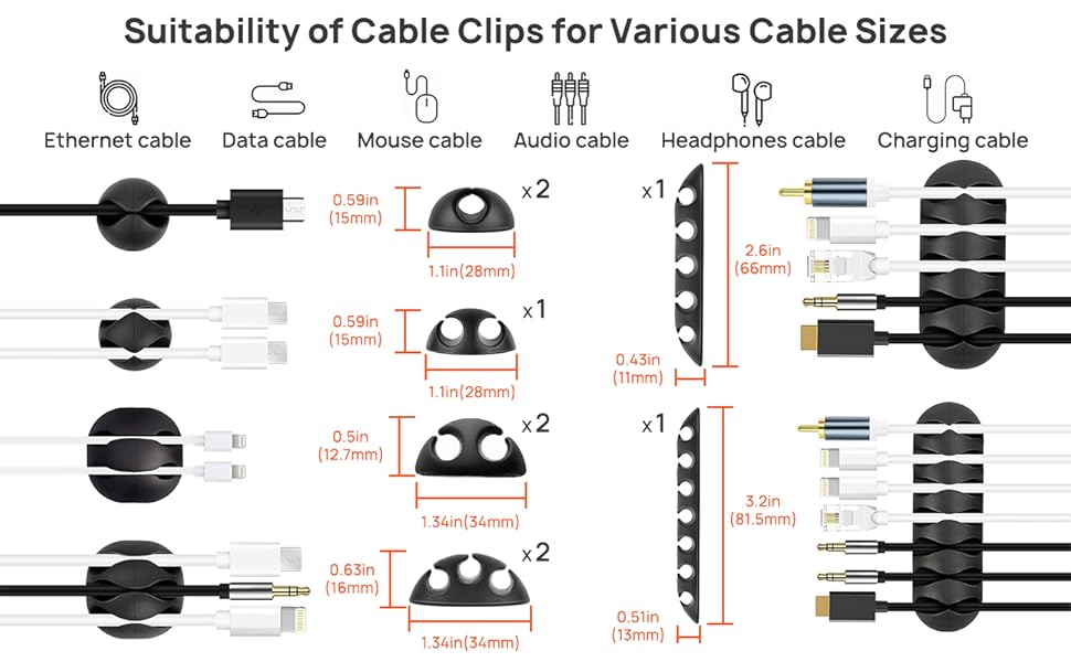 173 Pcs Cable Management Organizer Kit, 4 Cable Sleeve Split, 47 Self ...
