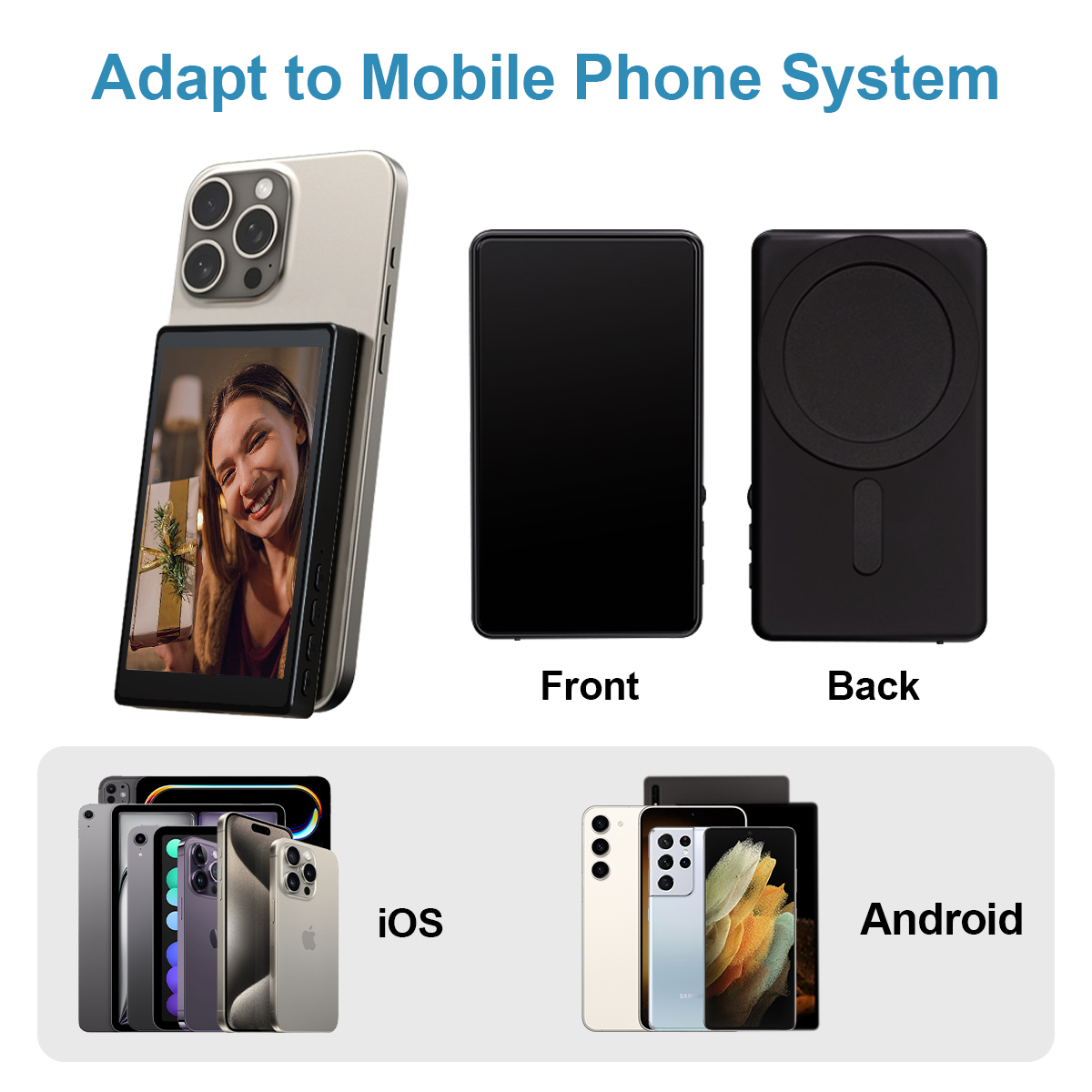 FEINODI Wireless Vlog Magnetic Selfie Screen for Phone and Android ...