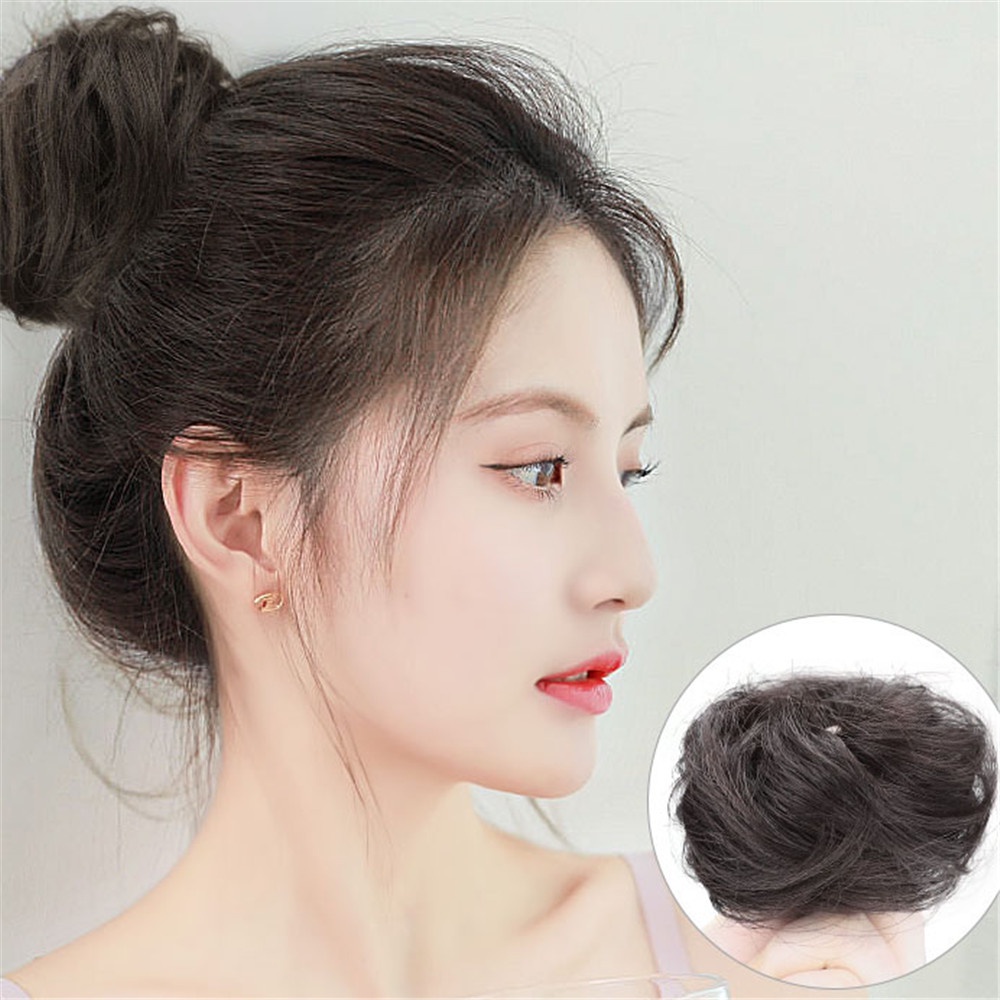 Trendy Elastic Ball Rope Clip-In Hair Extensions, Curly Reusable For ...