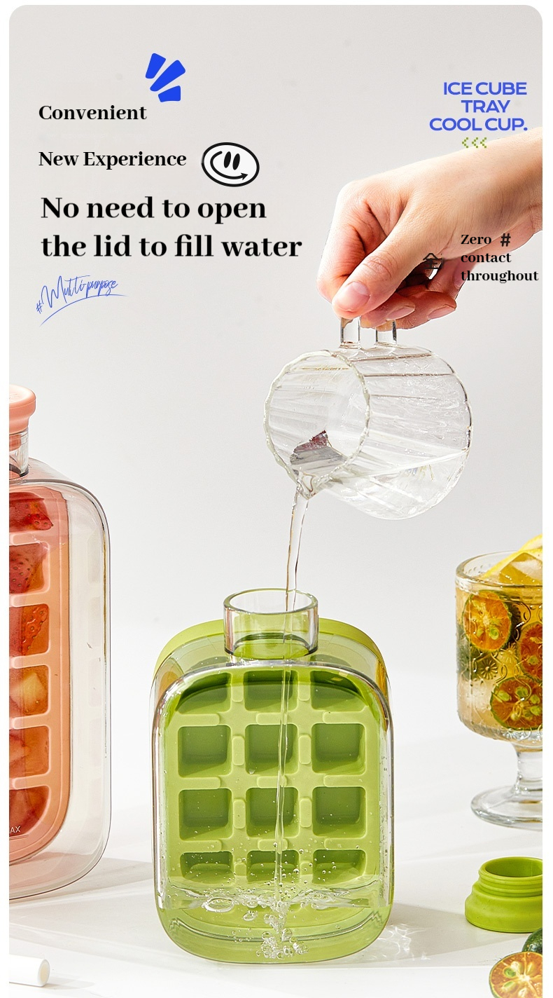 Ice Cube Tray & Maker 800/500ml⚡2-in-1 Leakproof Ais Tray with Lid ...