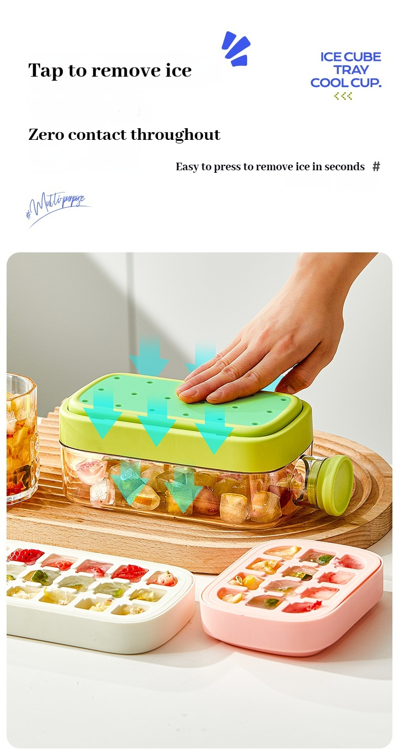 Ice Cube Tray & Maker 800/500ml⚡2-in-1 Leakproof Ais Tray with Lid ...