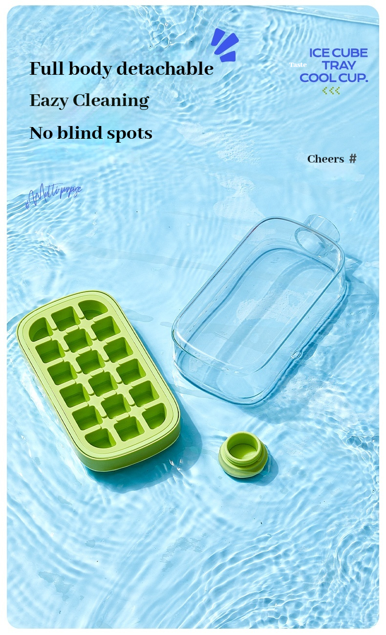 Ice Cube Tray & Maker 800/500ml⚡2-in-1 Leakproof Ais Tray with Lid ...