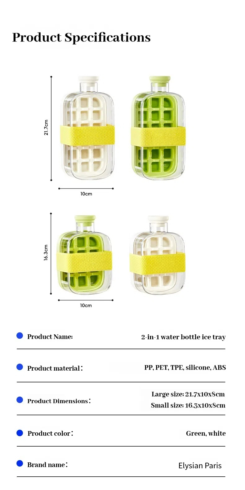 Ice Cube Tray & Maker 800/500ml⚡2-in-1 Leakproof Ais Tray with Lid ...