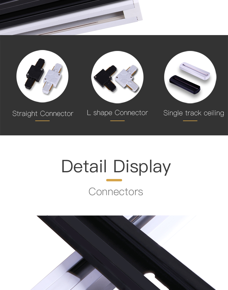 1M Track Light Rail Led track Lamp Accessory Straight Connectors For ...