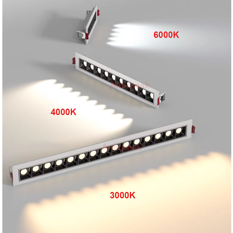 Long Strip Spotlight LED Embedded Ceiling Grille Light Linear Living ...